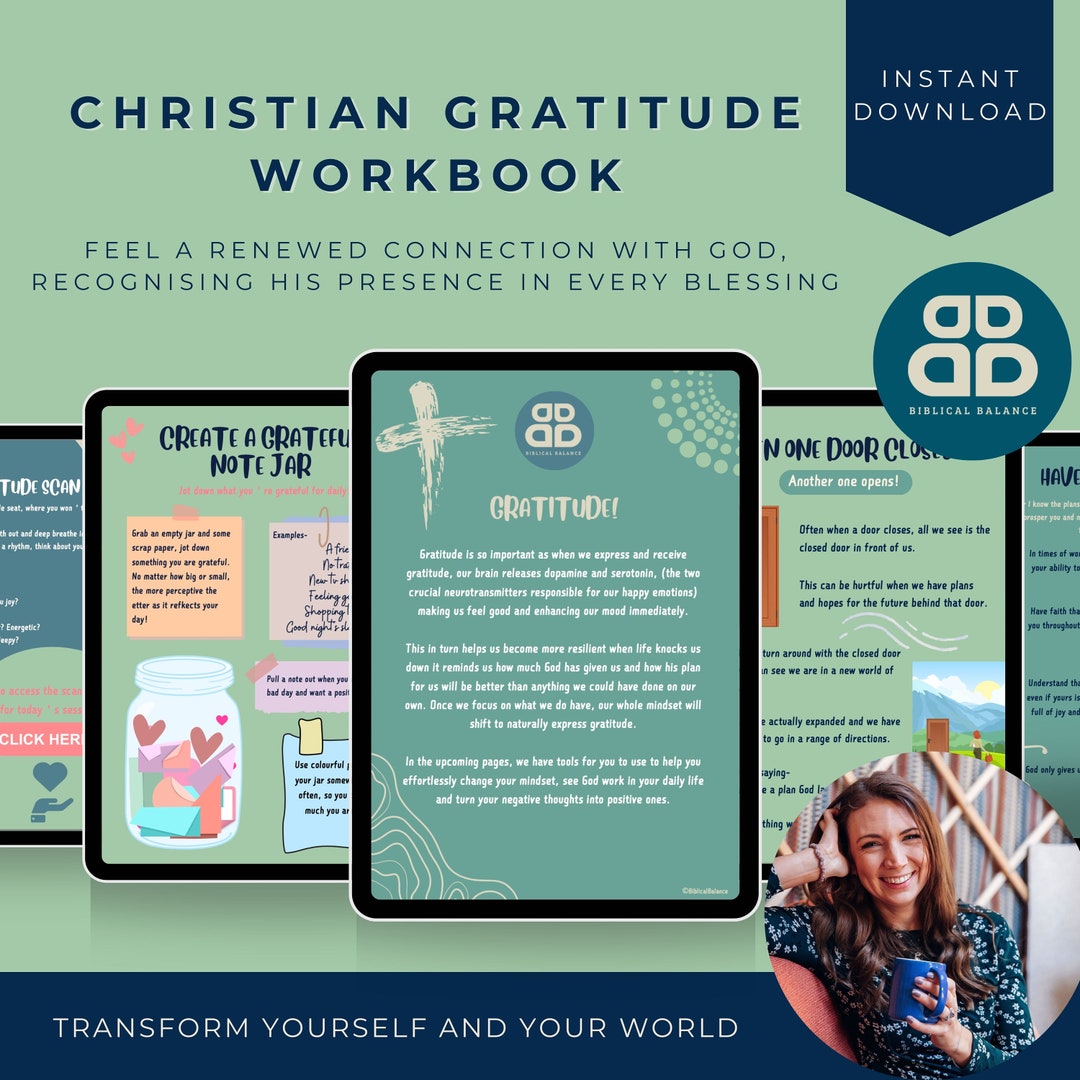 Christian Gratitude Workbook, Bible Study Gratitude Workbook, PDF ...
