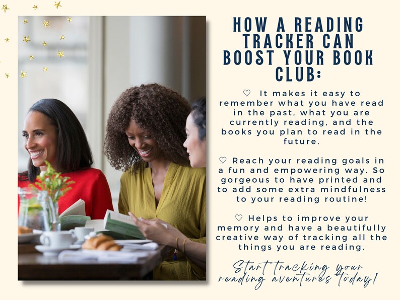 Book Club Reading Tracker, Editable PDF Reading Book Tracker, Printable ...