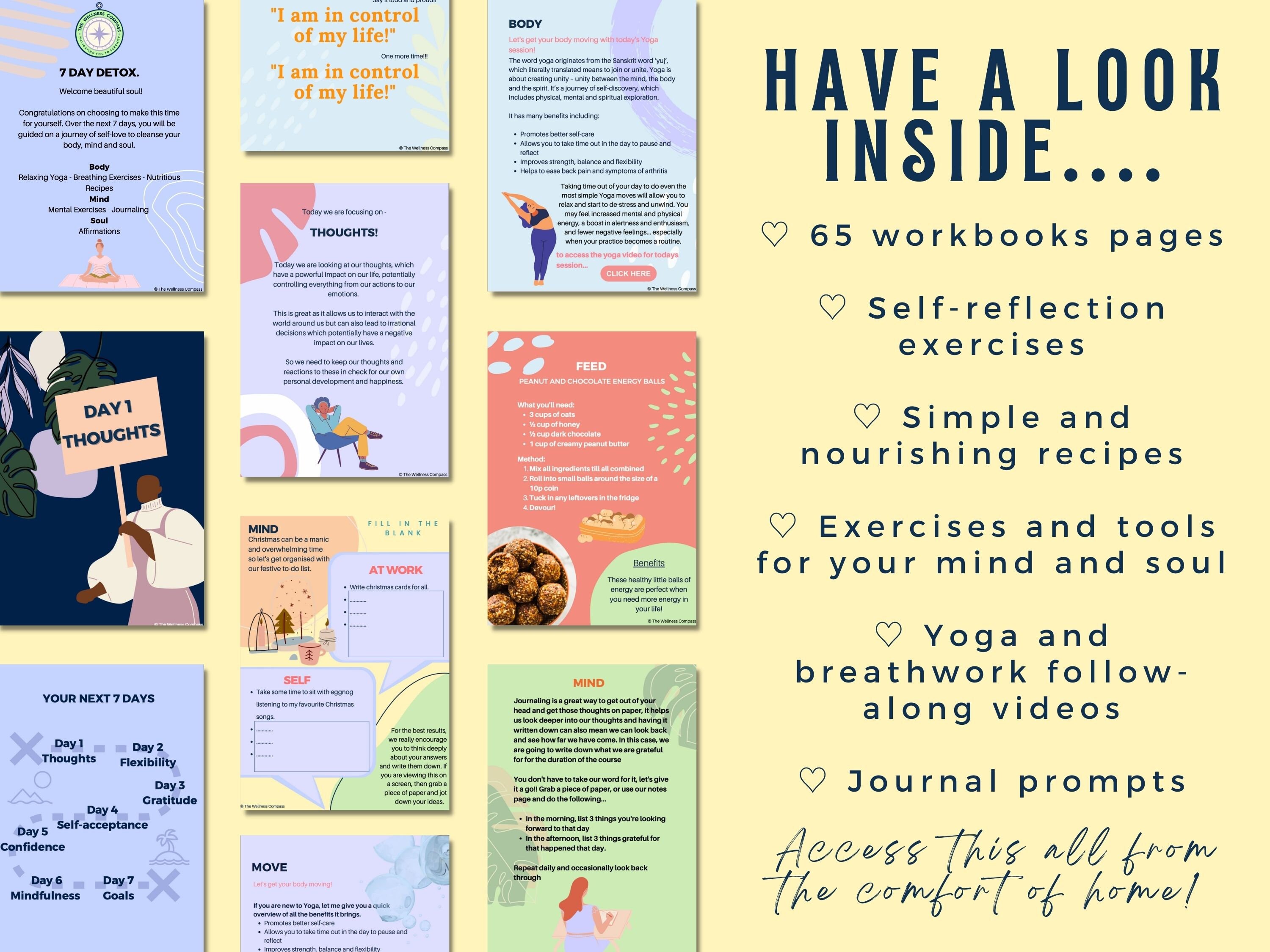 Spring Detox, 7 Day Mind, Body and Soul Detox, Mental Well-being Detox Workbook, Digital and ...