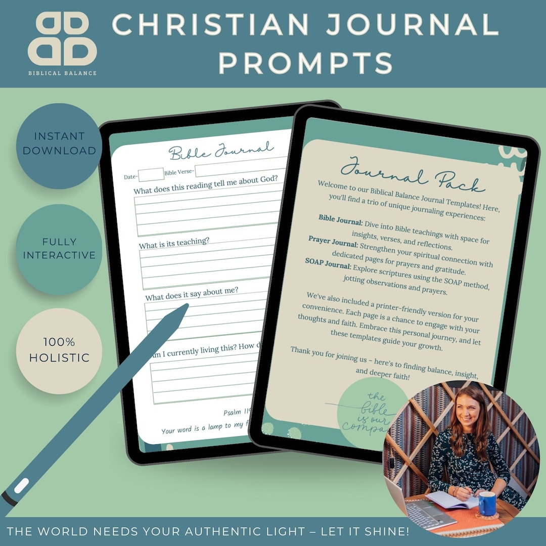 Christian Journal Prompts, Bible Study Journal Pages, PDF Christian E ...