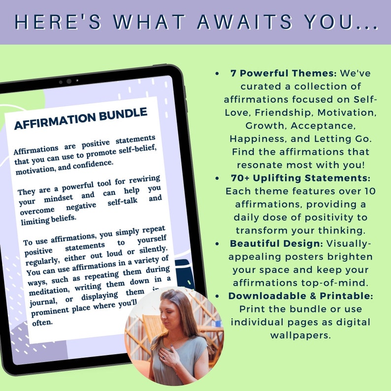 Printable Affirmation Poster Bundle, Self-love Cards (PDF) - Etsy