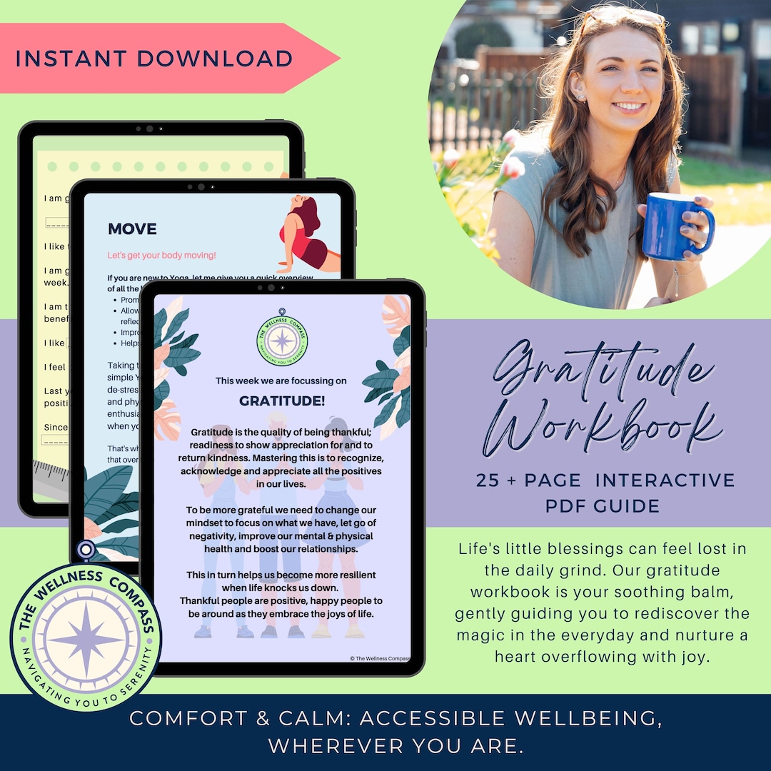 Gratitude Workbook, How to Find Gratitude Wellness Workbook, Gratitude ...