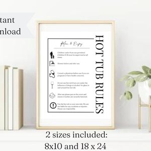 Editable Template - Hot Tub Rules - Printable Sign - Includes 8x10 ...