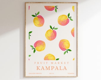 Fruit Market Print, Fruit Poster, Citrus Fruit Market Poster, Fruit ...