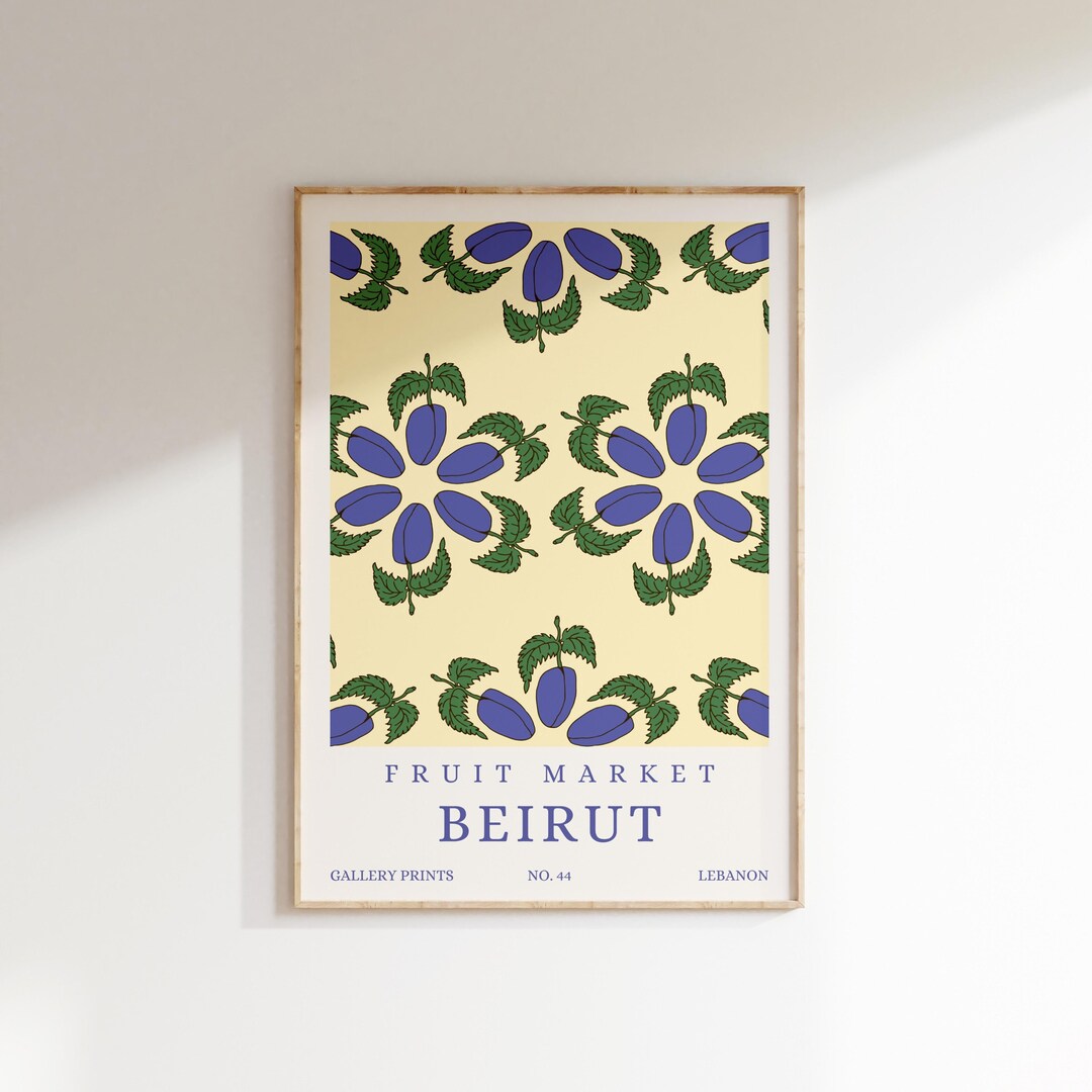 Beirut Fruit Market Art Print: Botanical Kitchen Decor (digital ...