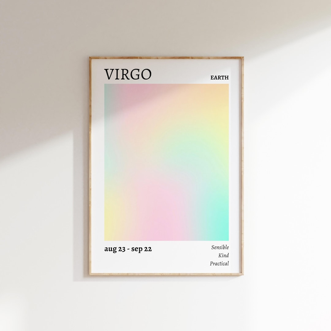 VIRGO: Spiritual Wall Art, Star Sign Art, Zodiac Printable, Gradient ...