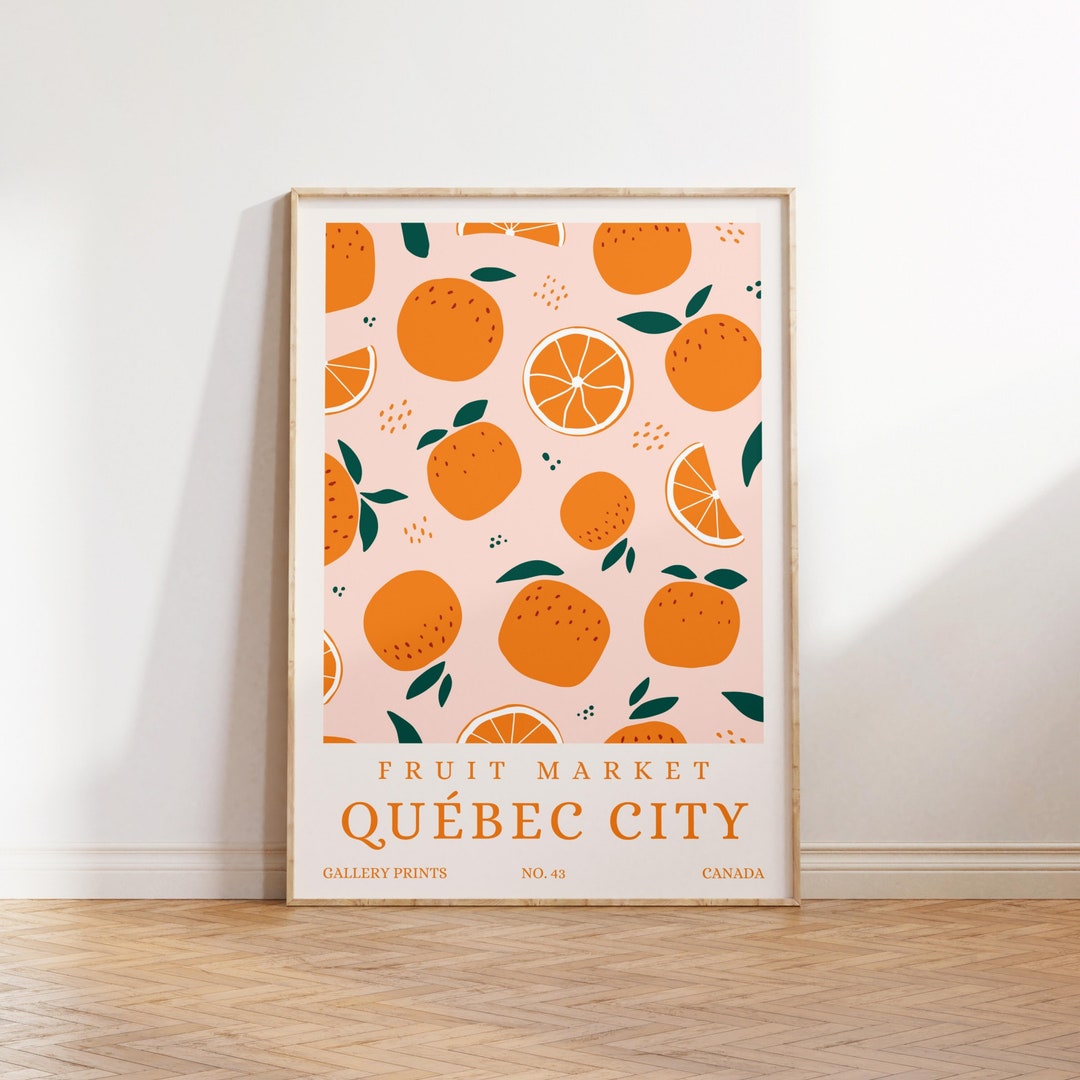 Québec City Fruit Market Poster: Colorful Kitchen Wall Art (digital ...