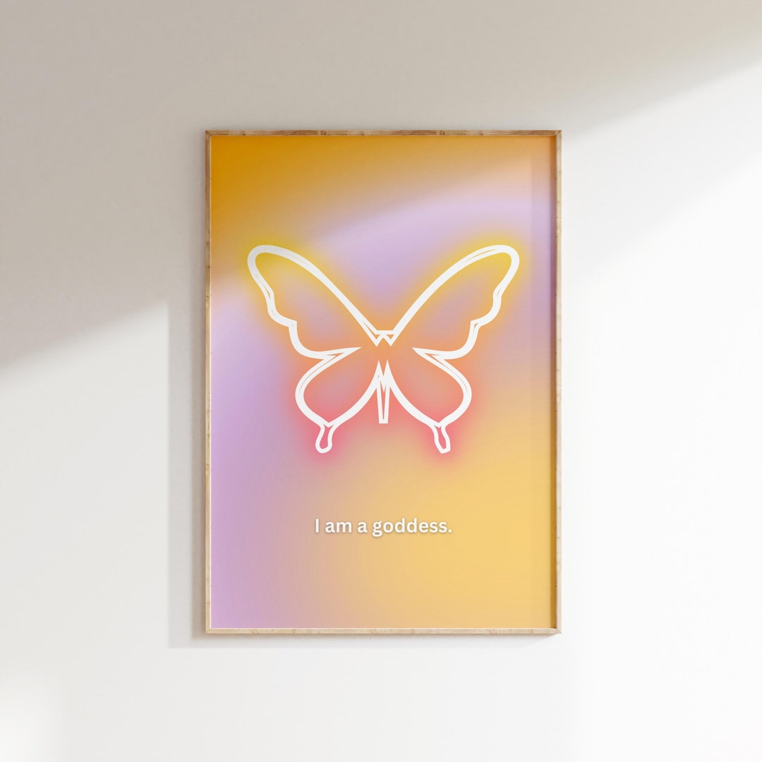 I Am A Goddess Poster, Gradient Art, Manifestation Print, Affirmation ...