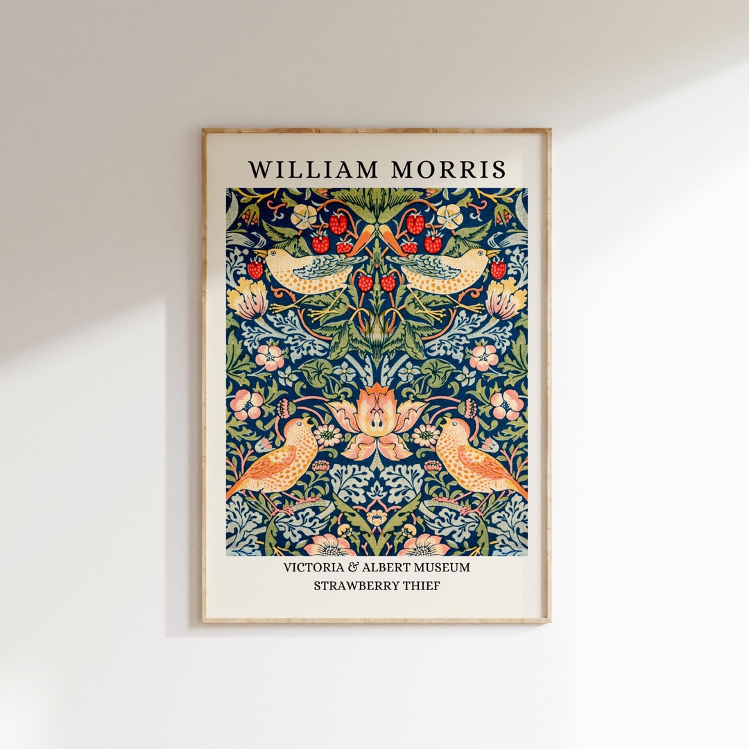 William Morris Strawberry Thief Print: Botanical Art Nouveau (digital ...
