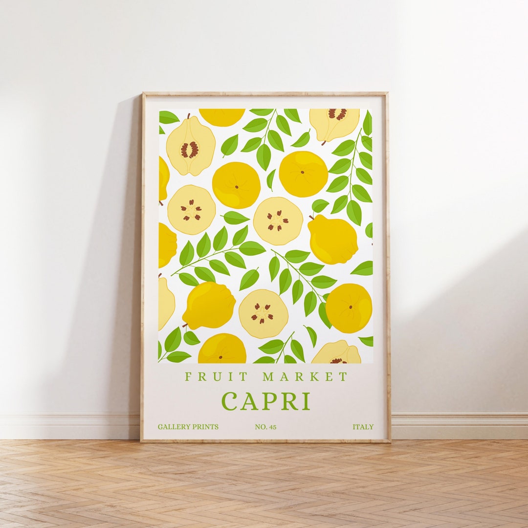 Capri Fruit Market Poster: Botanical Kitchen Wall Art (digital Download ...