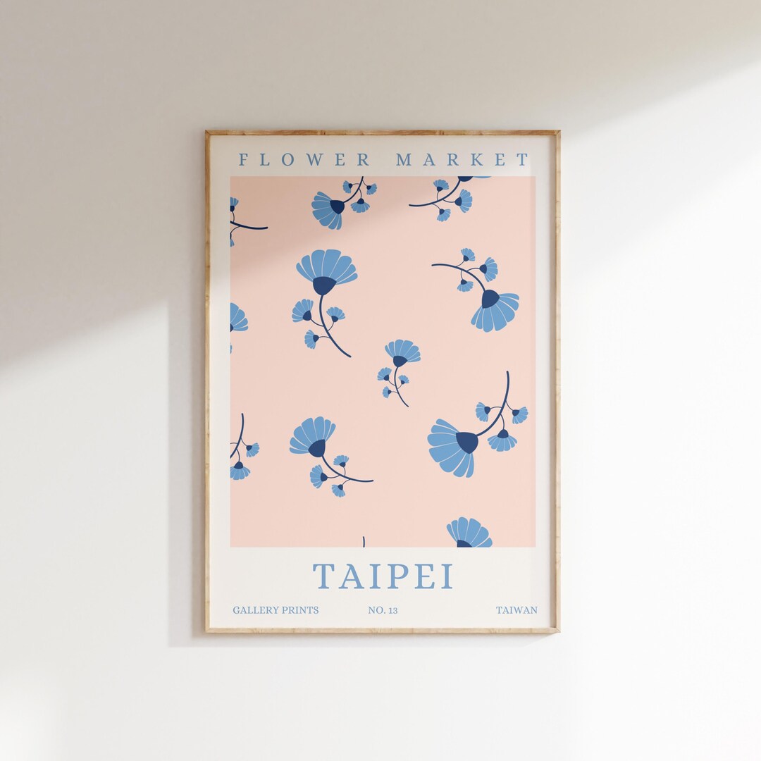Taipei Flower Market Print: Retro Floral Wall Art (digital Download) - Etsy