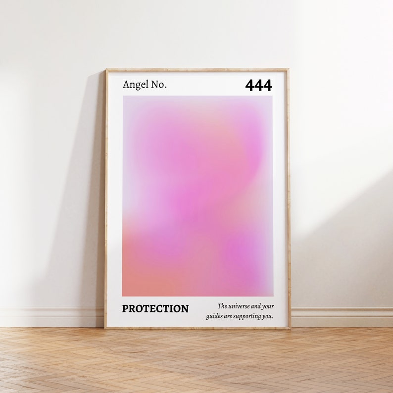 Angel Numbers Print: Gradient Aura Art, Spiritual Home Decor (digital ...