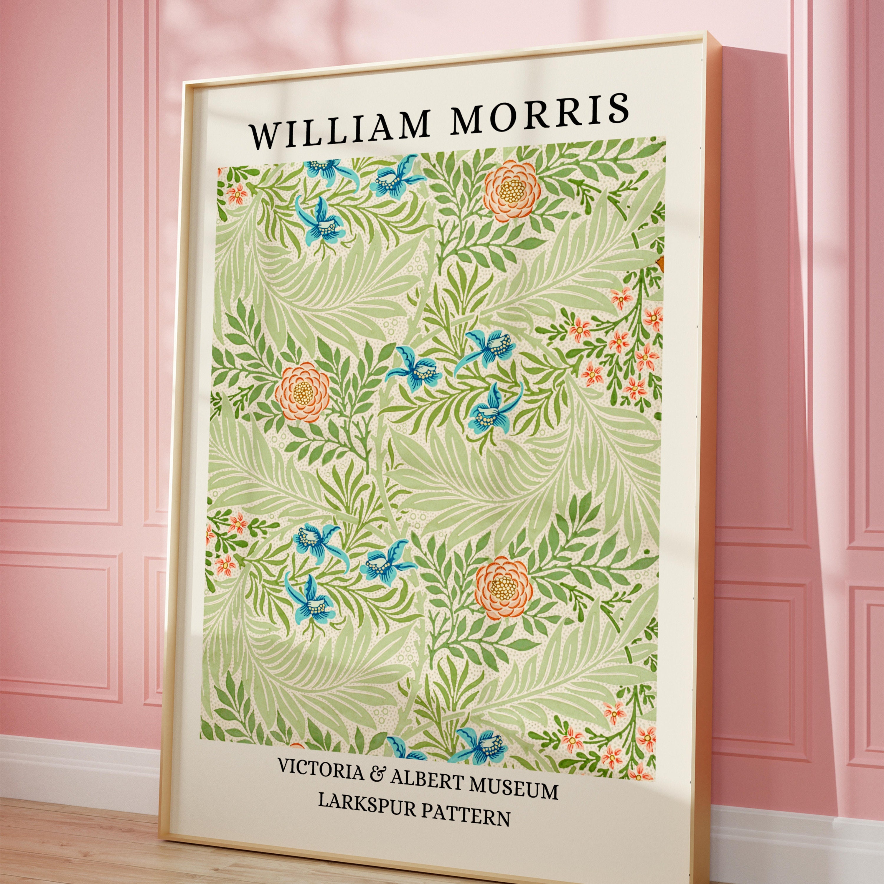 William Morris Larkspur Pattern, William Morris Art, Botanical Print ...
