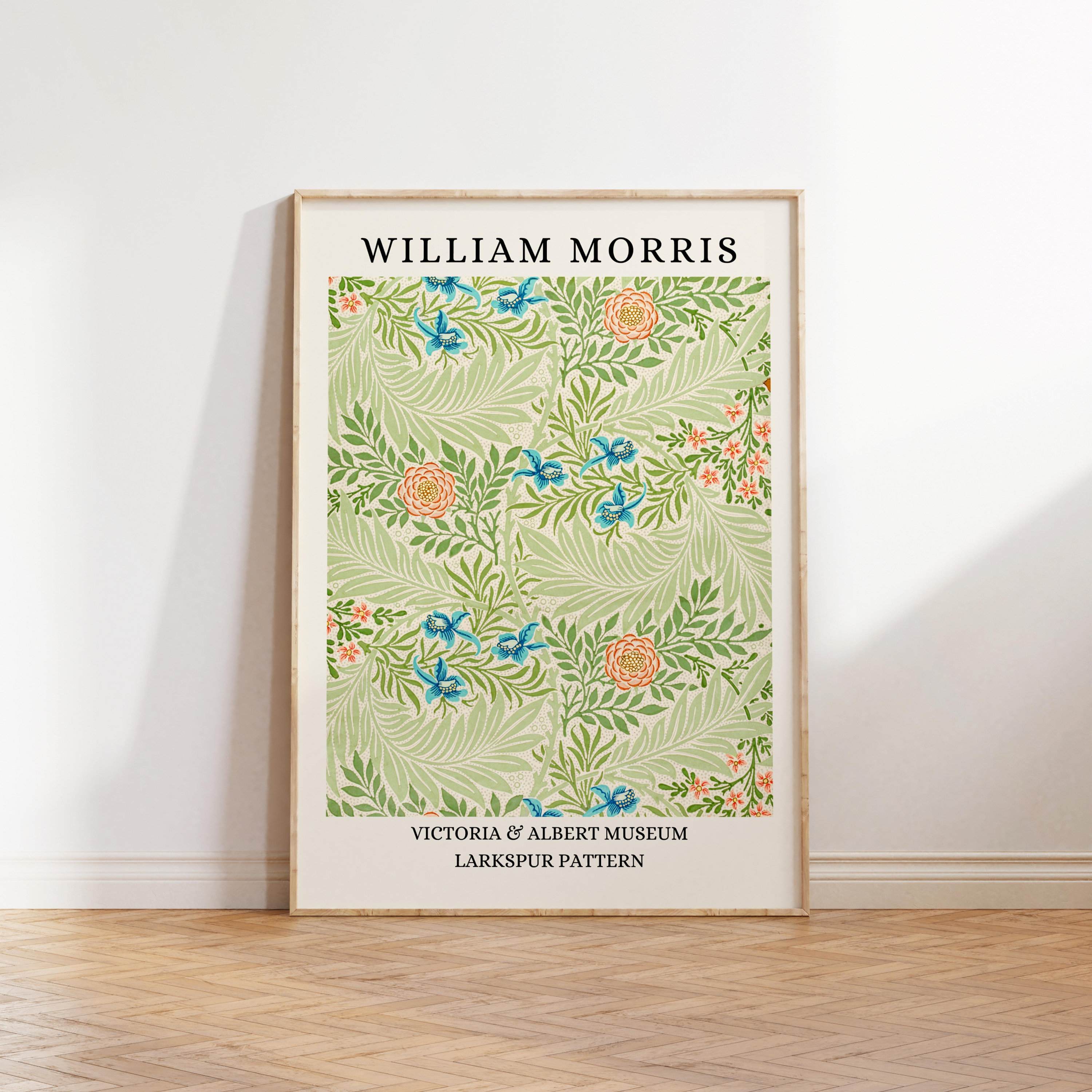 William Morris Larkspur Pattern, William Morris Art, Botanical Print ...