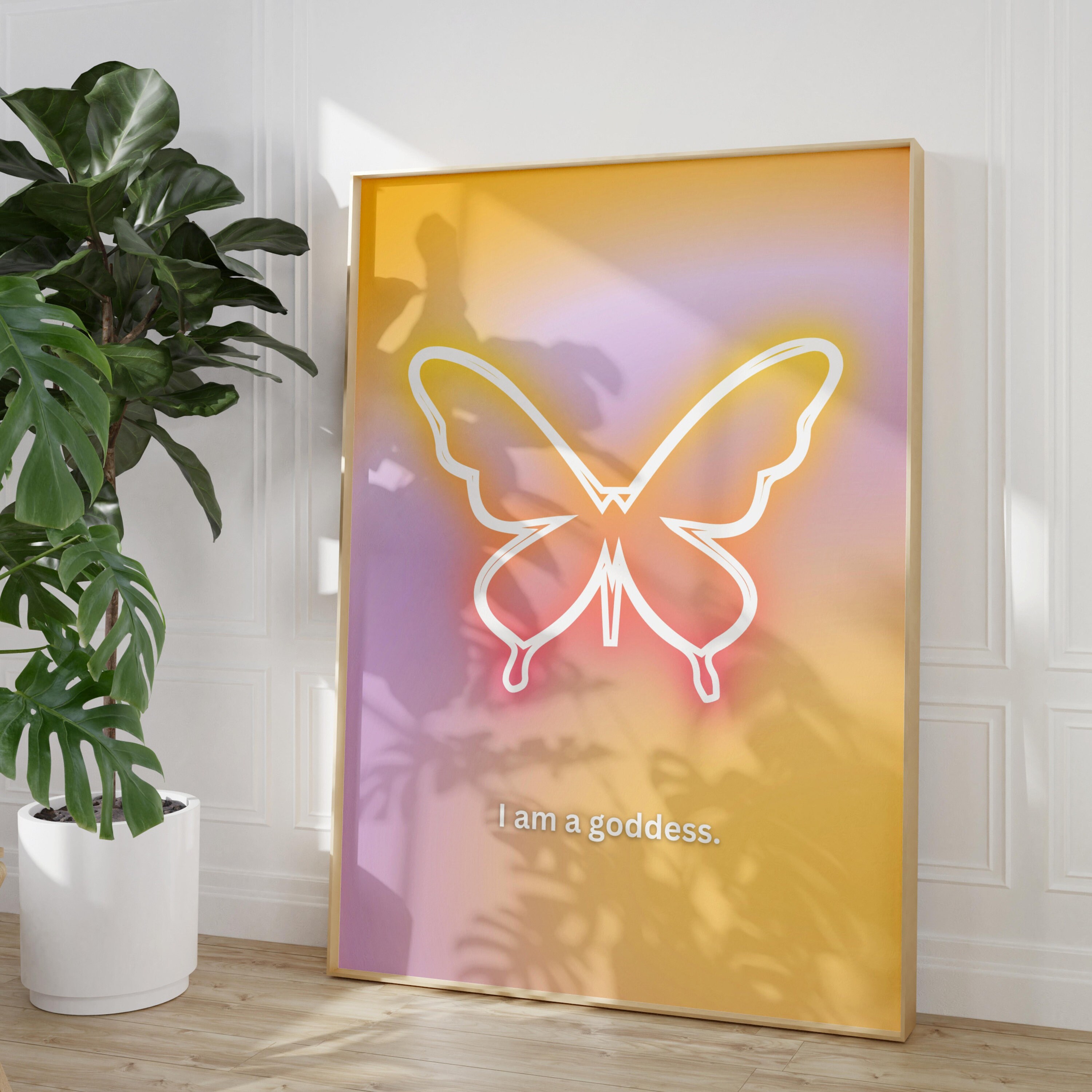 I Am A Goddess Poster, Gradient Art, Manifestation Print, Affirmation ...