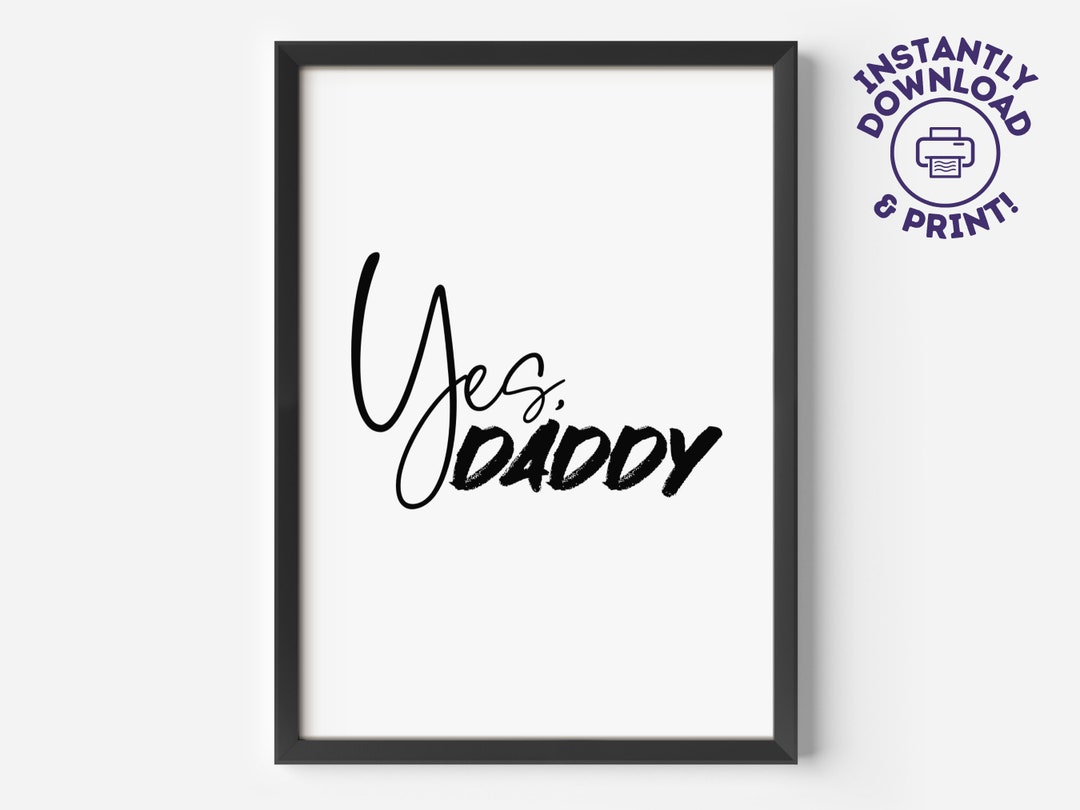 Yes, Daddy - Minimalist Dom / Sub Artwork for BDSM Decor - Etsy