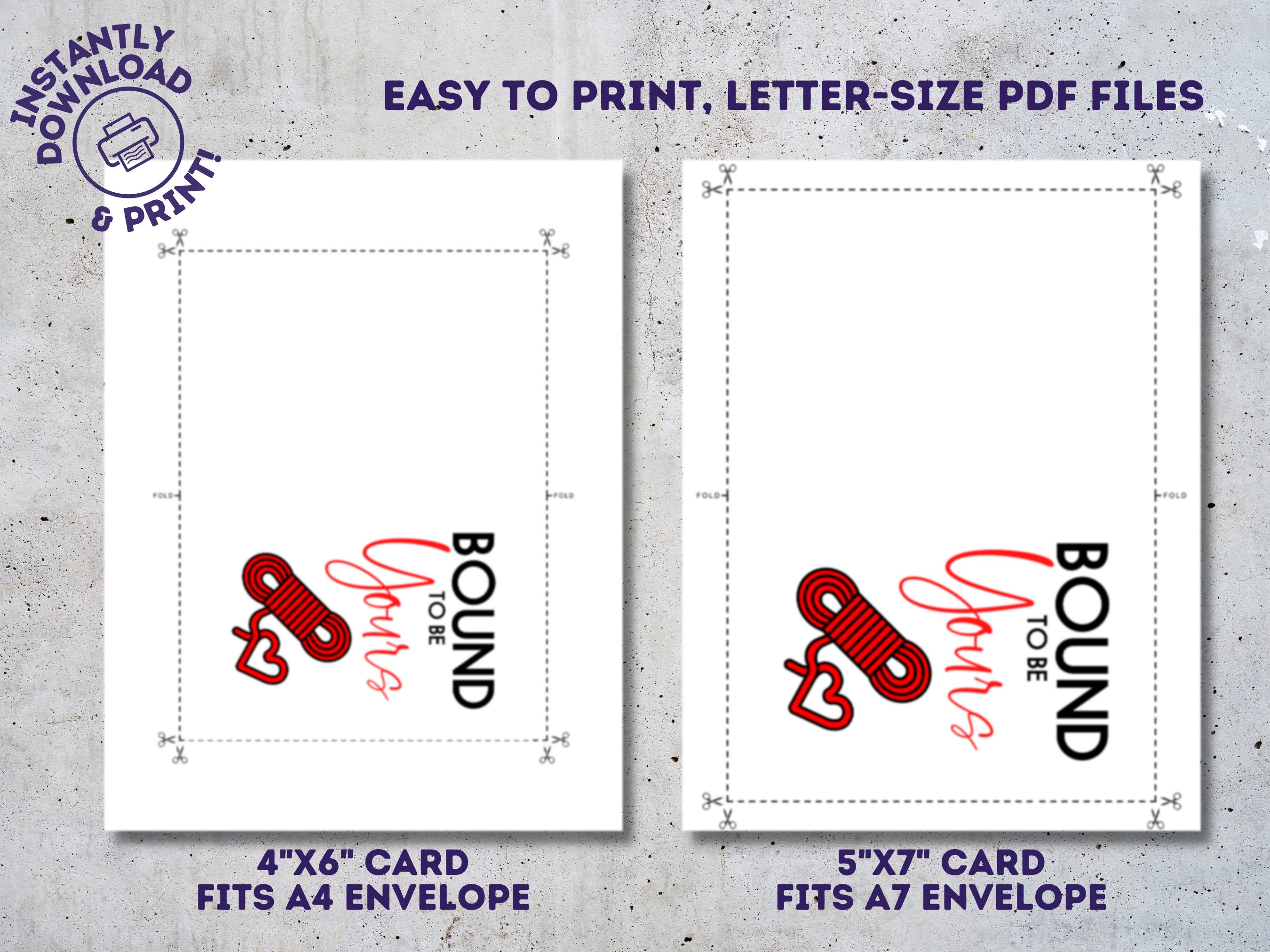 Printable BDSM Card for Sub or Dom "bound to Be Yours" - Downloadable ...