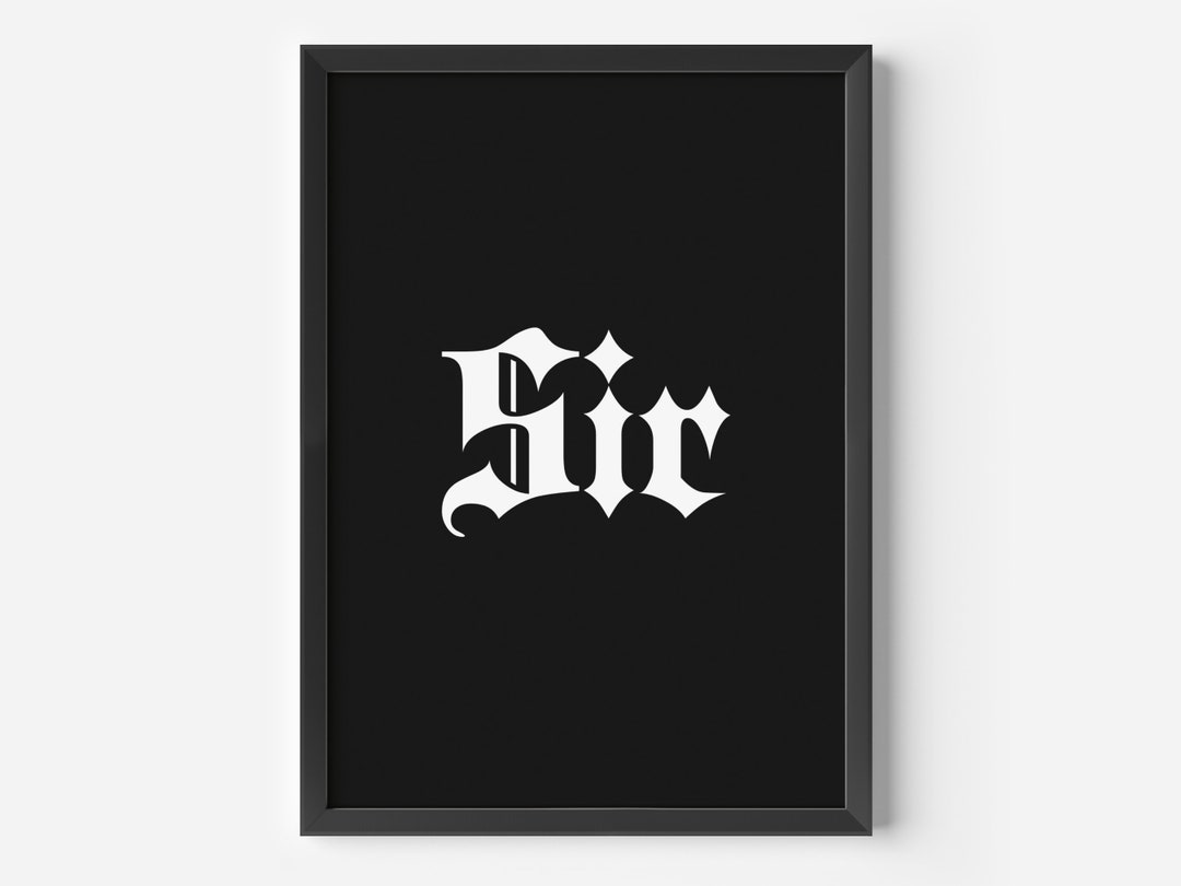 Sir - Minimalist BDSM Dom Decor Wall Art Printable - Etsy