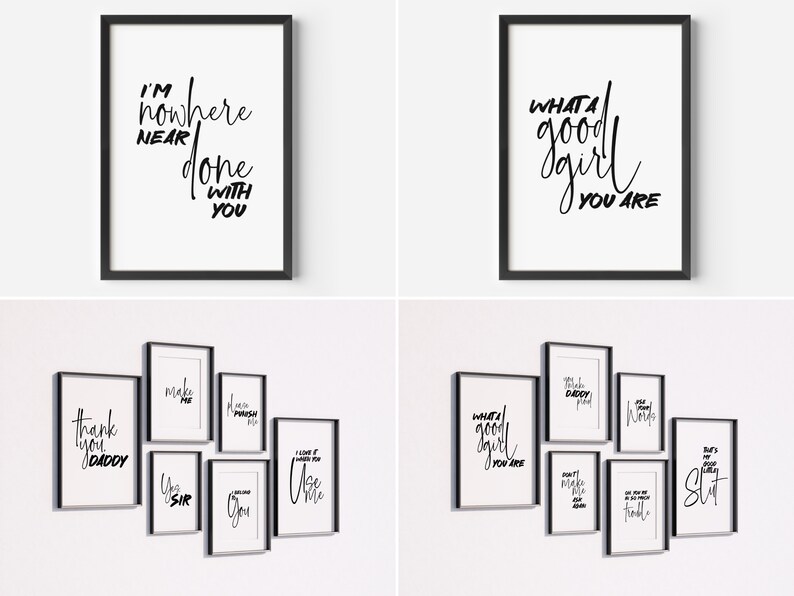 Bdsm Quote Prints Bundle 18 Dom And Sub Minimalist Wall Art Designs