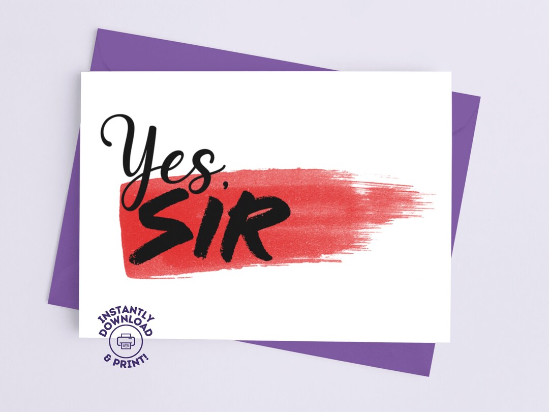 Yes, Sir - Printable BDSM Card for Daddy Dom, Birthday or Anniversary ...
