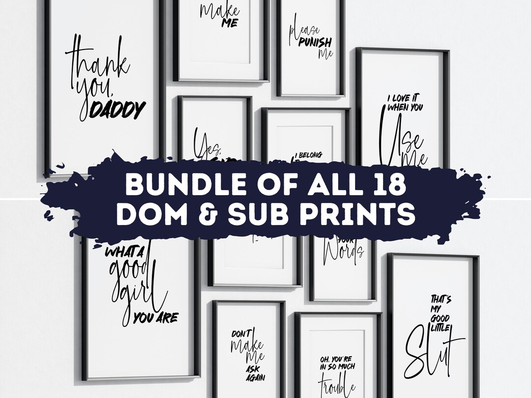 BDSM Quote Prints Bundle - 18 Dom & Sub Minimalist Wall Art Designs ...