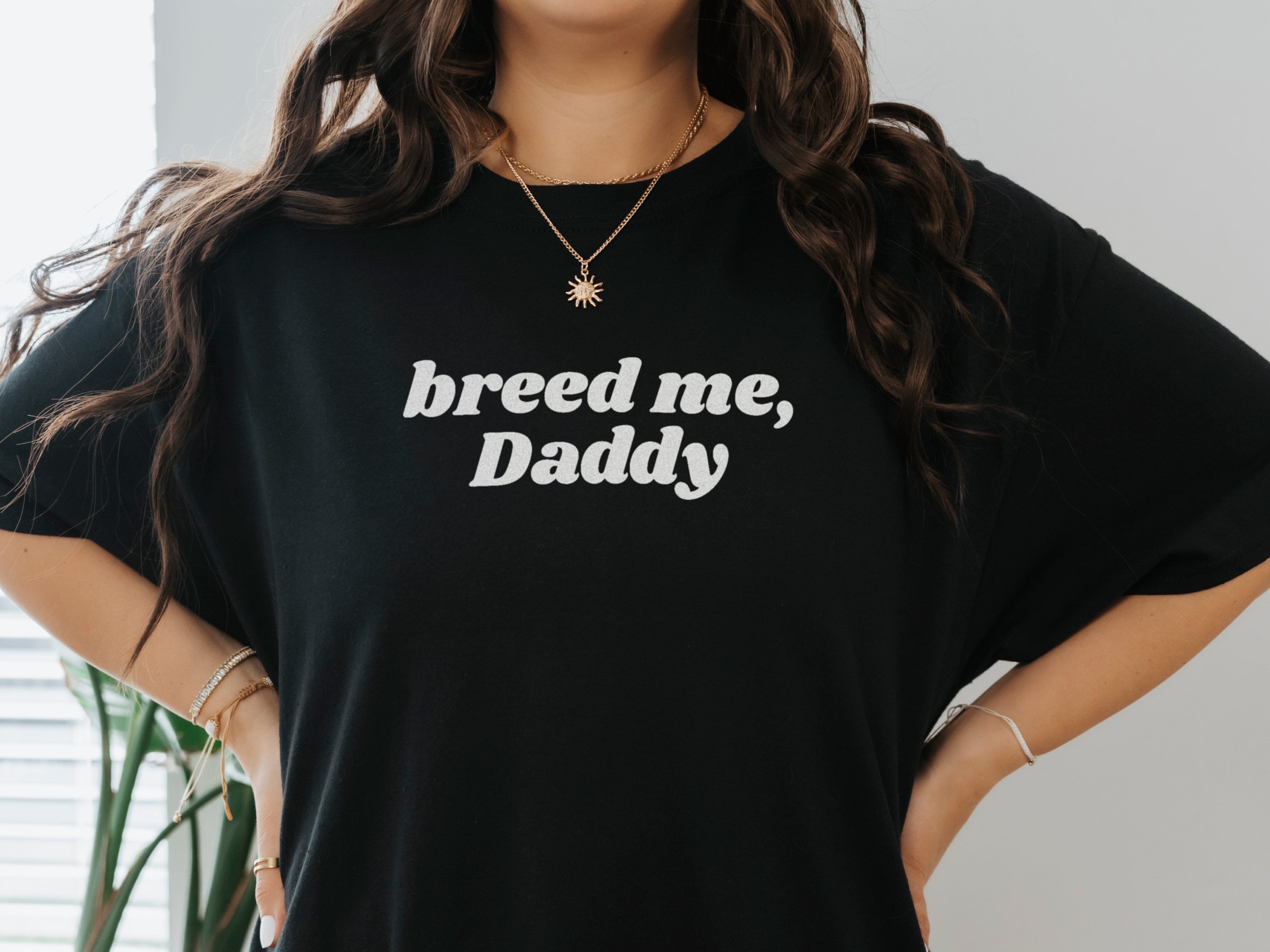 Breed Me, Daddy Cute Pink T-shirt - Breeding Kink Tee, Naughty Gift for Her, Sexy Gift for ...