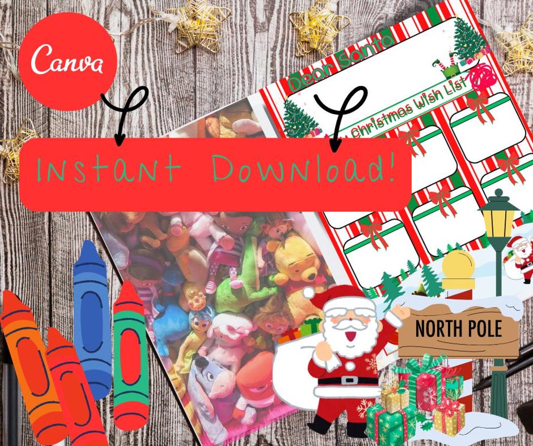 Printable Bundle Santa Wish List Santa Letter Gift Tracker Organizer ...