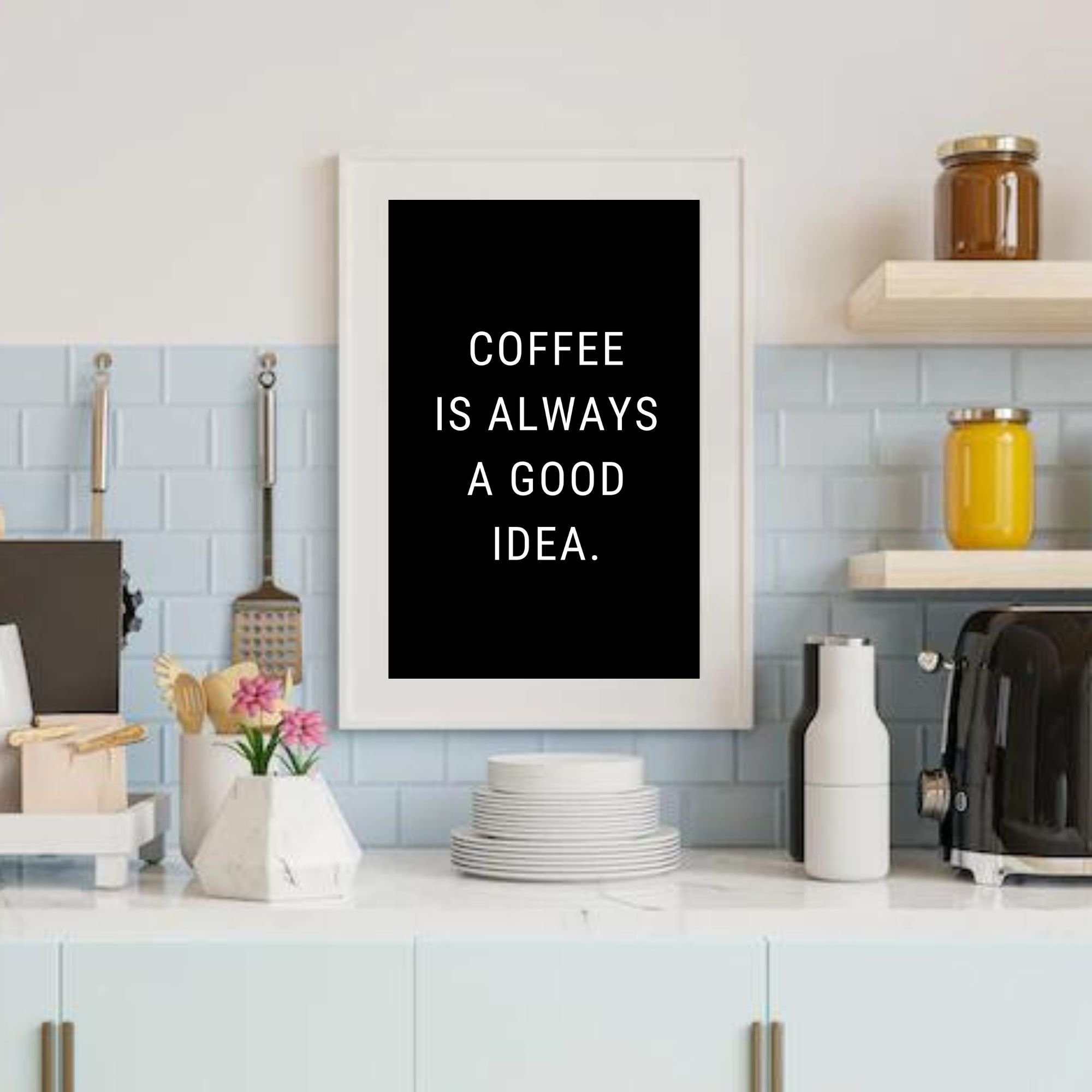 Coffee Wall Art, Quote Wall Art, Printable Wall Art Quote, Coffee Bar ...