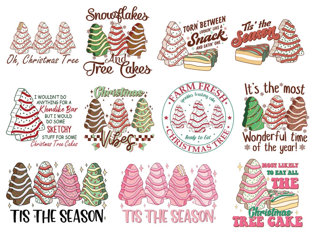 Christmas Tree Cake Sublimation Bundle , Christmas Sublimation Bundle ...