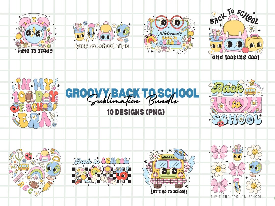 Groovy Back to School PNG Bundle, Retro Teacher Png, Back to School Png ...