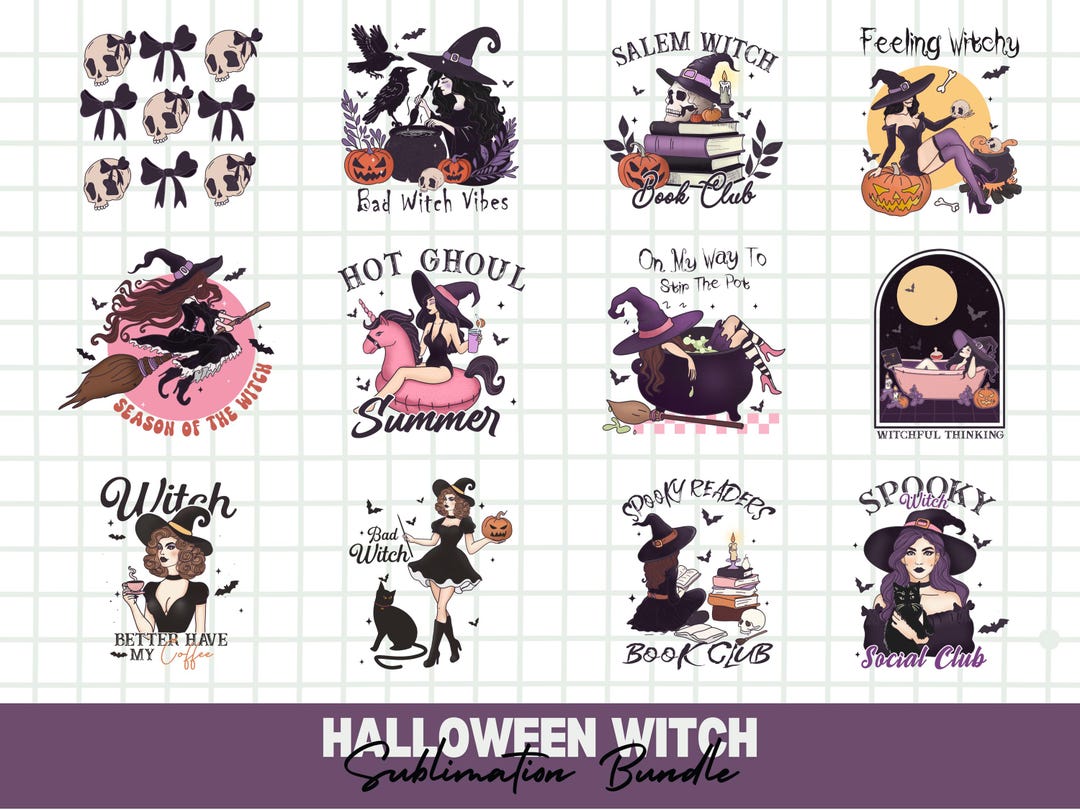 Halloween Witch Bundle Png, Witch Hat Png, Spooky Witch Png, Scrapbook ...