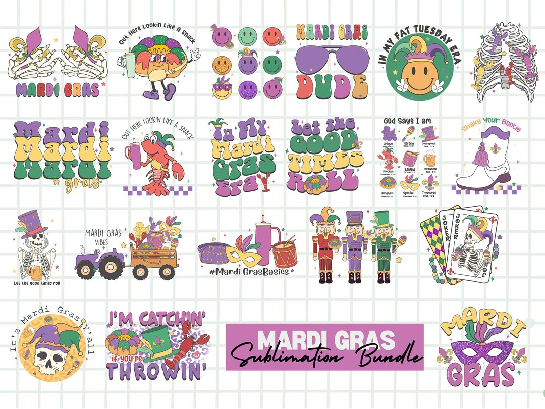 Mardi Gras PNG Bundle, Happy Mardi Gras Png, Mardi Gras Png Bundle ...
