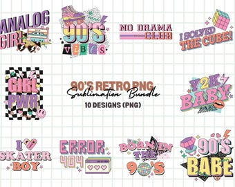 90's PNG Bundle, Nostalgia, Retro 90s Png, 90's Vibes Png, 1990s Design ...