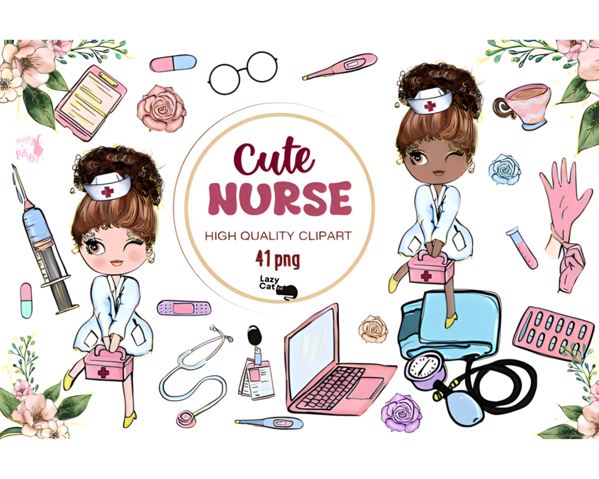 Cute Nurse and Doctor Clipart Bundle Medical Clipart Digital - Etsy