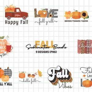 Fall Sublimation Bundle, Fall SVG Bundle, Thanksgiving Svg, Autumn Svg ...