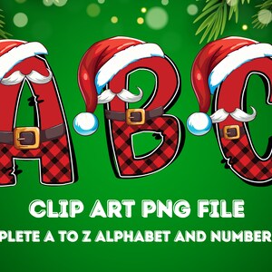 Christmas Alphabet Letters Sublimation, Xmas Doodle Alpha Bundle ...