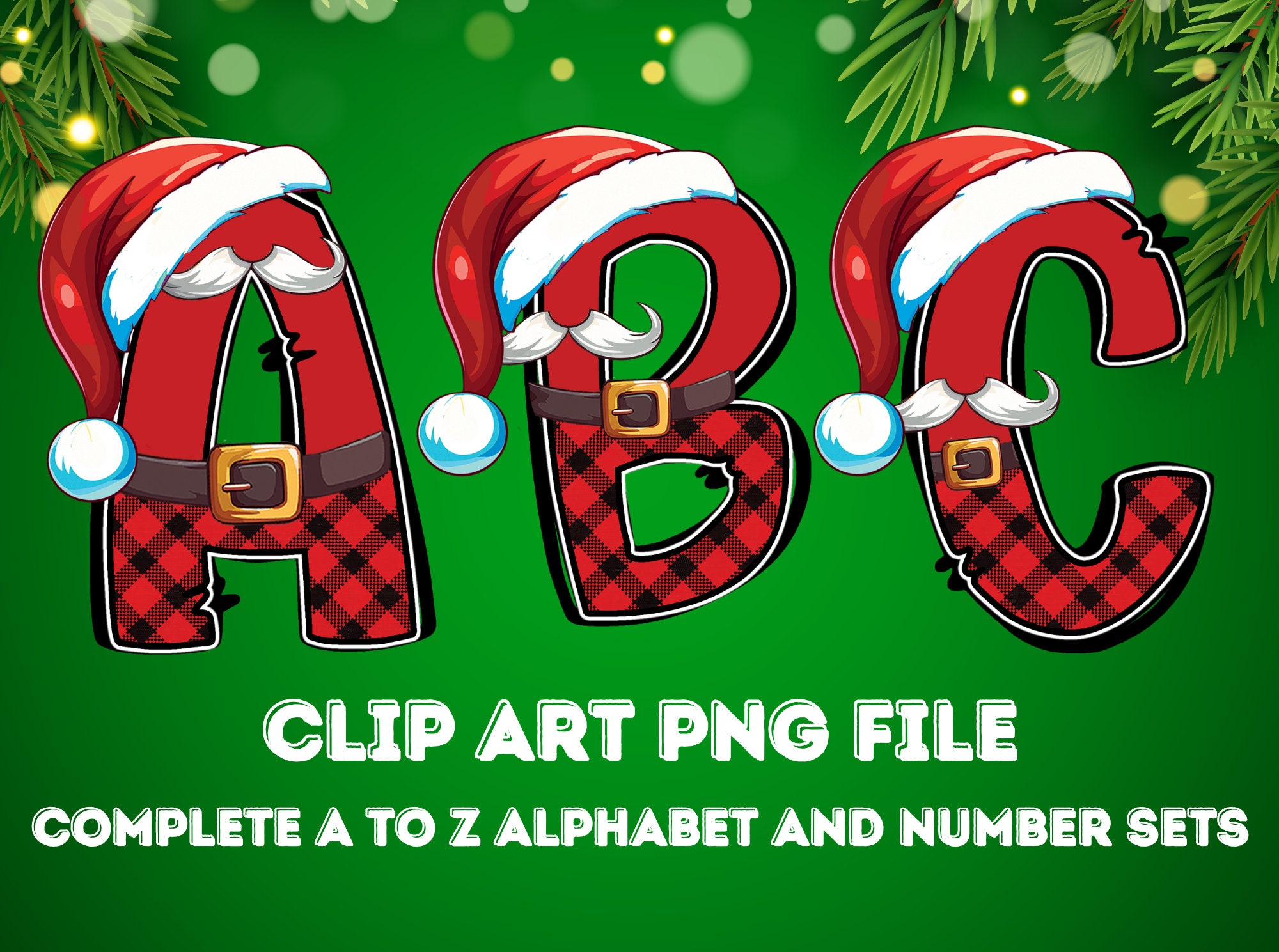 Christmas Alphabet Letters Sublimation, Xmas Doodle Alpha Bundle ...