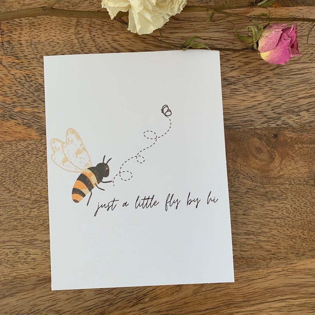 Just a Fly by Hi Card Hello Greeting Card Goodbye Card I Miss You ...