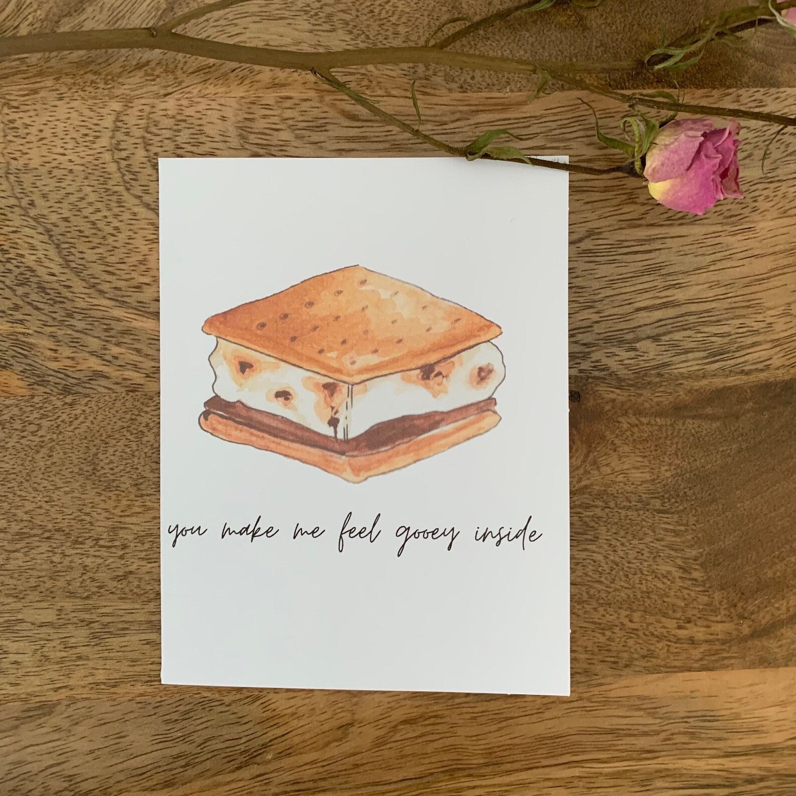 You Make Me Feel Gooey Inside Smores Card Pun Card Silly Cards Foodie ...