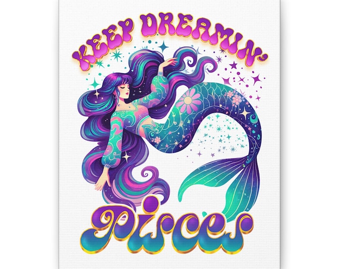 Mermaid Moon PRINT - Pisces Full Moon Photo Water Ocean Wall Home Woman ...