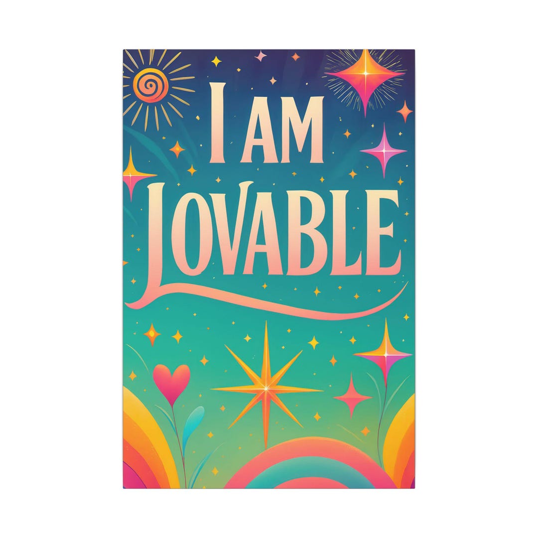 I AM LOVABLE - Colorful Affirmation Wall Art | Printed on Eco-friendly ...