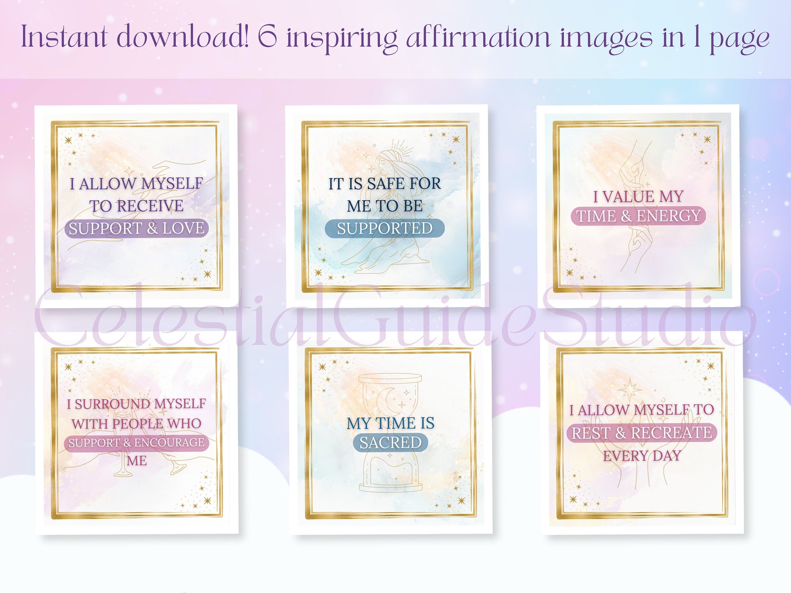 Printable Affirmation Cards for Healthy Boundaries & Self-care | Vision ...