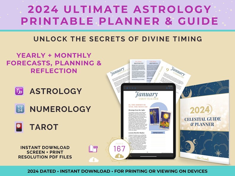 2024 Astrology Guide & Planner 2024 Astro Guide 2024 Moon Planner 2024 Zodiac Guide - Etsy