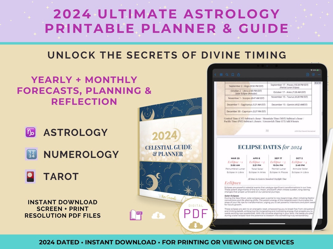 2024 Astrology Guide & Planner 2024 Astro Guide 2024 Moon Planner 2024 ...