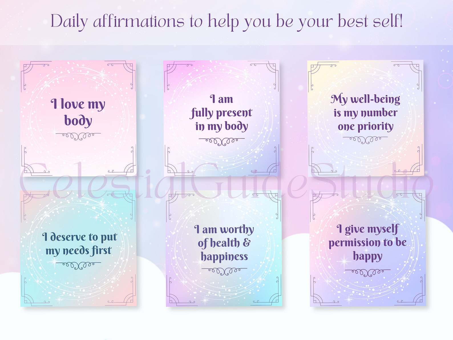 Printable Affirmation Cards for Healthy Boundaries & Self-care | Vision ...