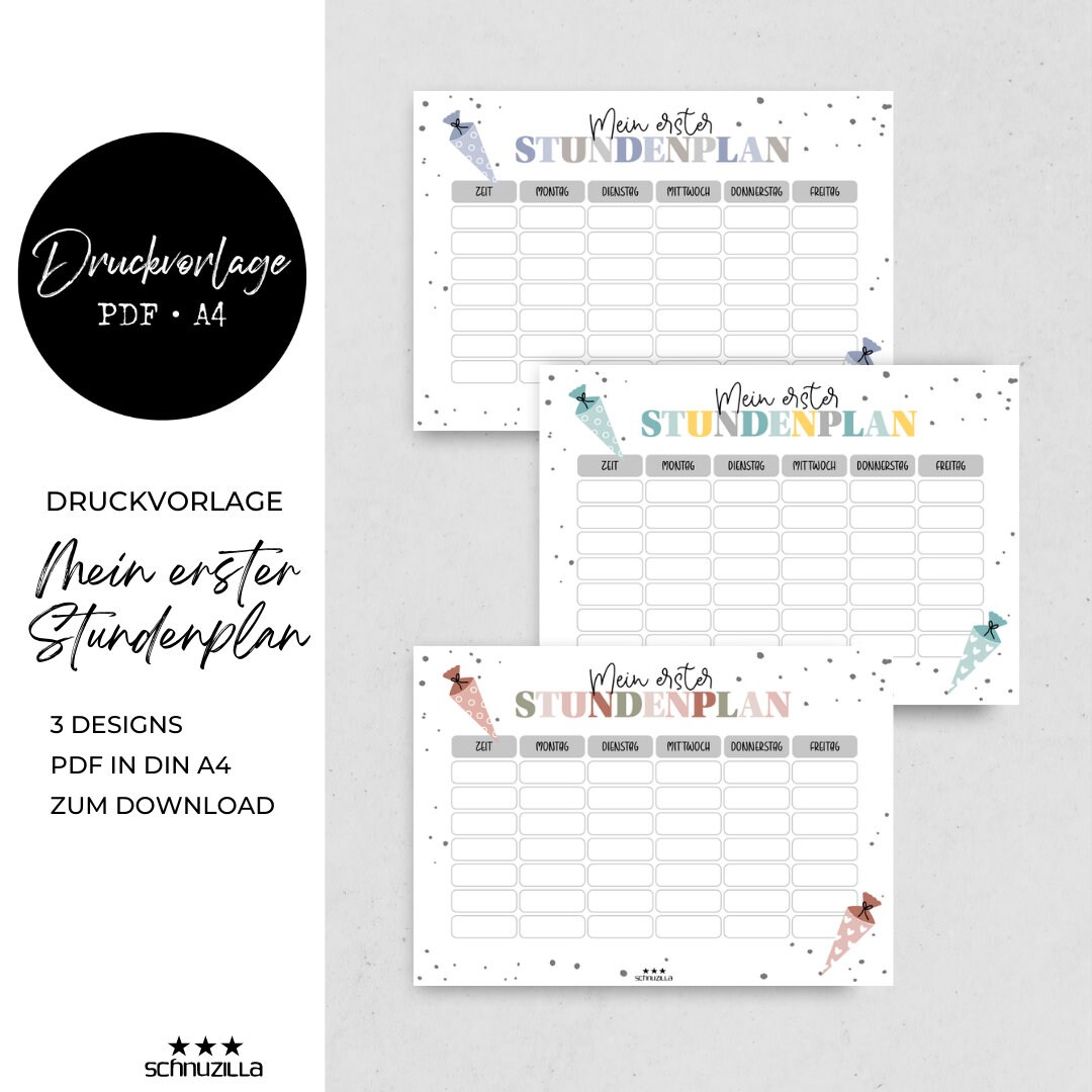 Print Template my First Timetable as PDF - Etsy