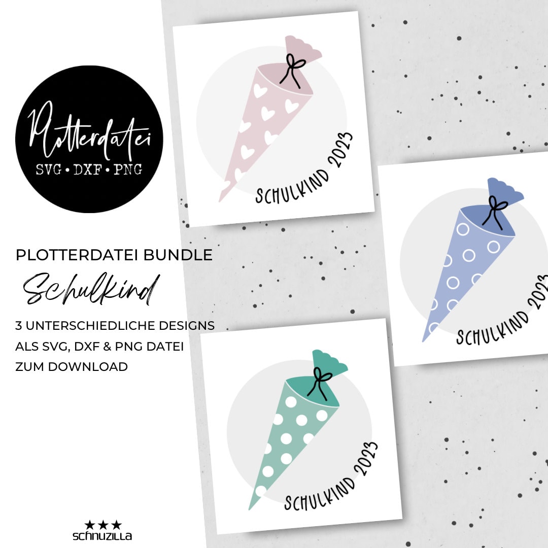 Plotterdatei Bundle Schulkind als SVG DXF PNG - Etsy.de