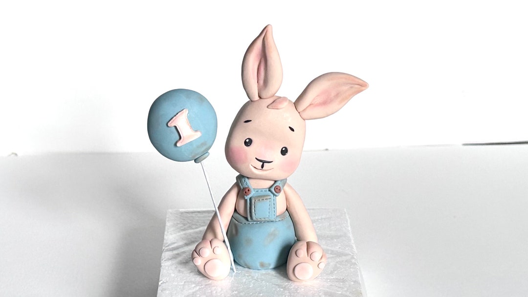 Fondant Bunny Cake Topper,cake Topper, Easter Cake Topper Girl Party ...