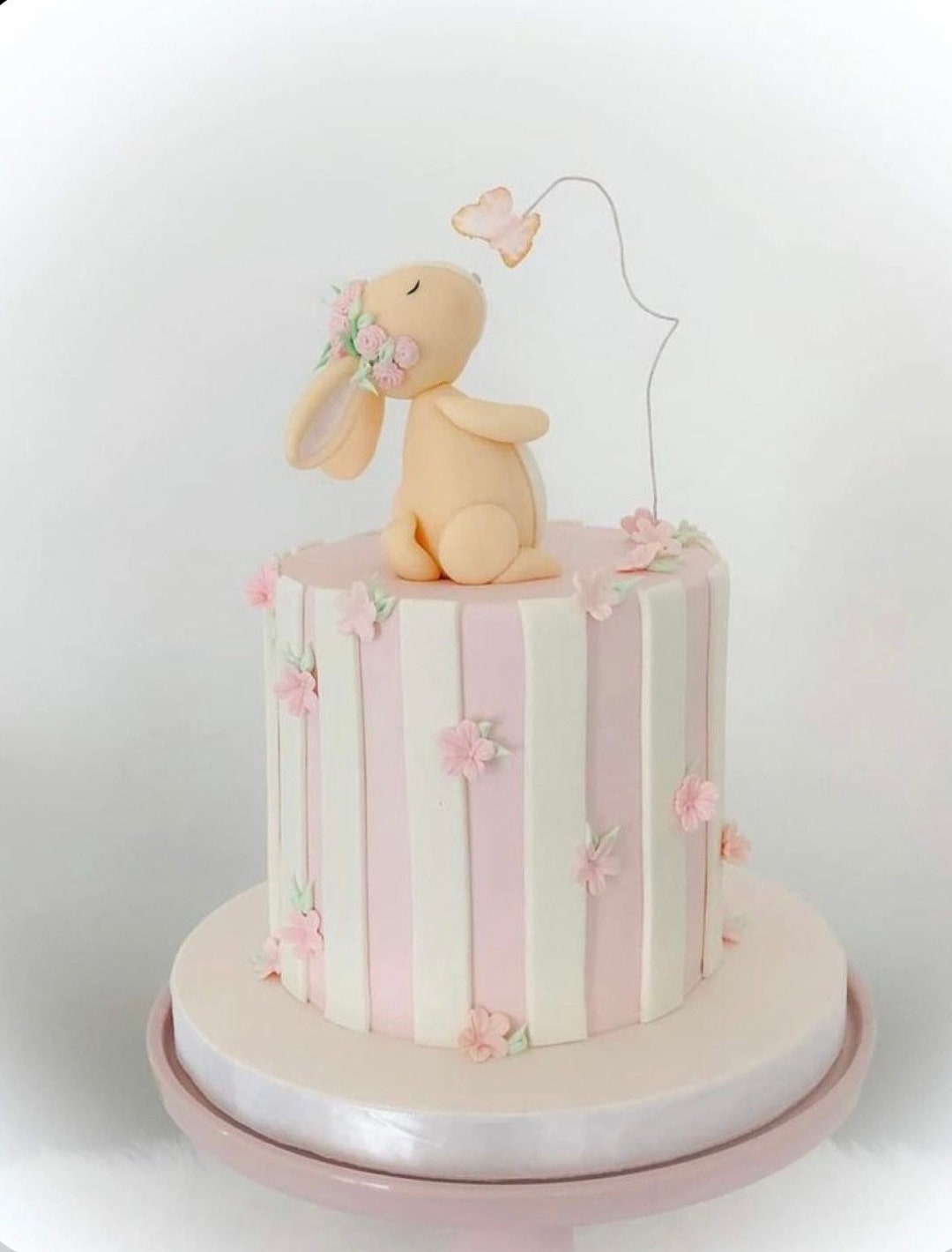Fondant Bunny Cake Topper, Cake Topper Girl Party Decoration Baby ...