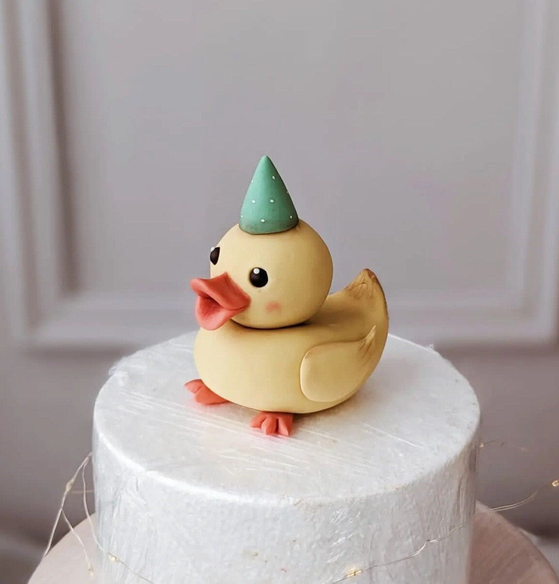 Fondant Duck Cake Topper, Yellow Rubber Duck Cake Topper, Girl Party ...